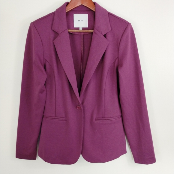 ICHI | Jackets & Coats | Ichi Kate Unstructured Tailored Purple Blazer ...